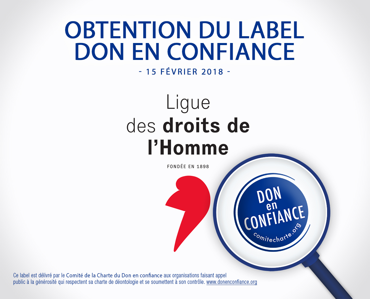 La Ligue des droits de l'Homme obtient le label « Don en confiance » - LDH